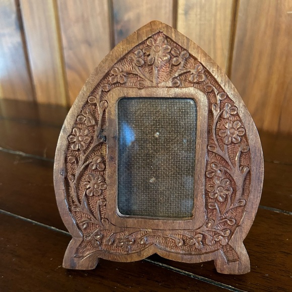 Vintage | Accents | Vintage Teak Wood Floral Hand Carved Picture Frame ...